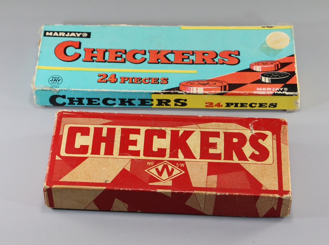 2 Boxes of Vintage Wooden Checkers - Etsy