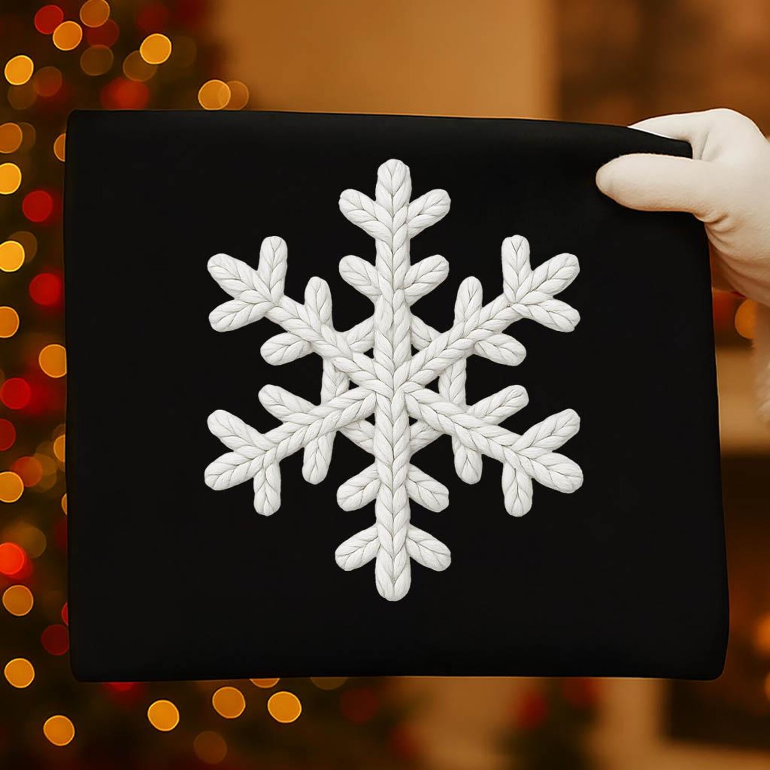 Faux Yarn Snowflake PNG, Chunky Knit Christmas Snowflake Png, Cozy ...