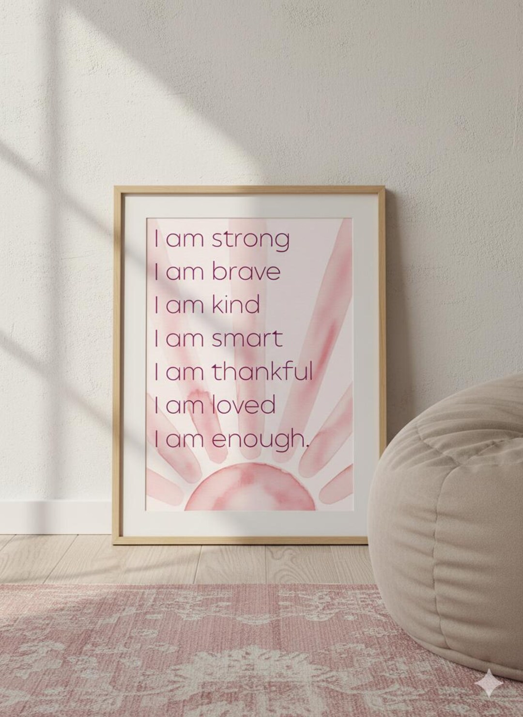 Daily Affirmation Poster - Pink | A2 | Digital Download | Ready to ...
