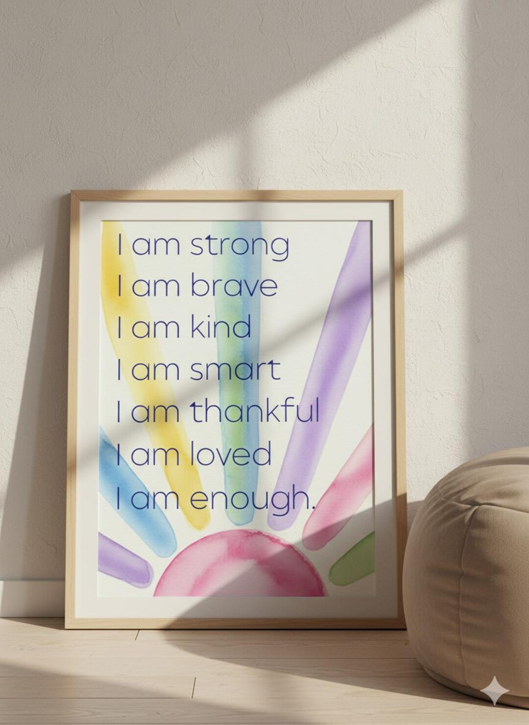 Daily Affirmation Poster - Rainbow | A2 | Digital Download | Ready to ...