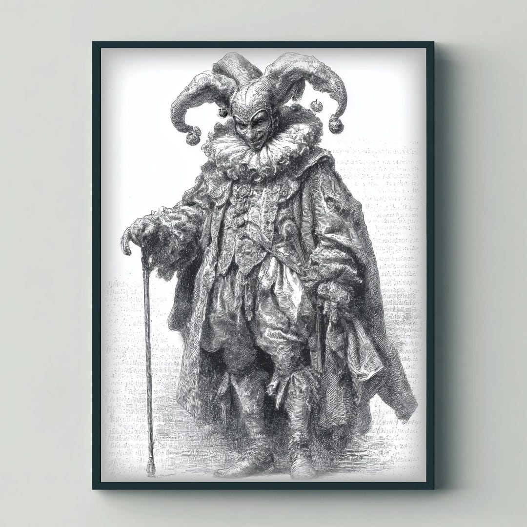 Medieval Poster: Jester #2 | Court Fool Wall Art | Gothic Old World ...