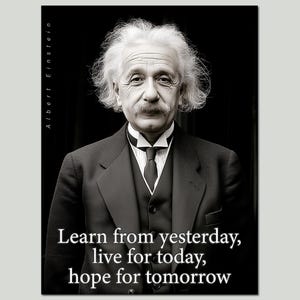 Motivational Poster: Albert Einstein | "learn, Live, Hope" Quote ...