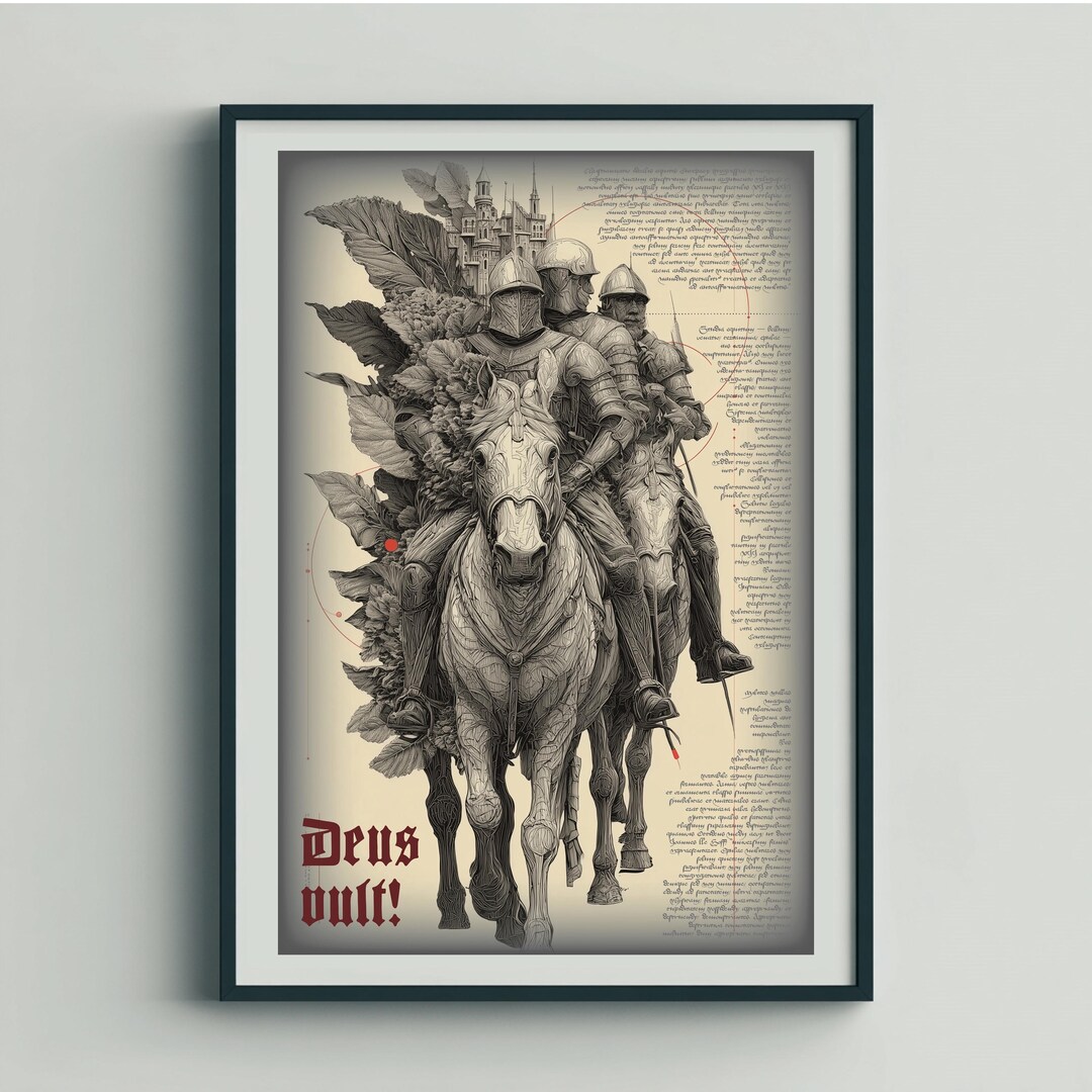 Medieval Poster: Deus Vult Knights - Etsy