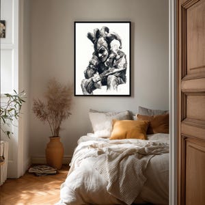 Medieval Jester Portrait Wall Art, Gothic Court Fool Illustration, Dark ...