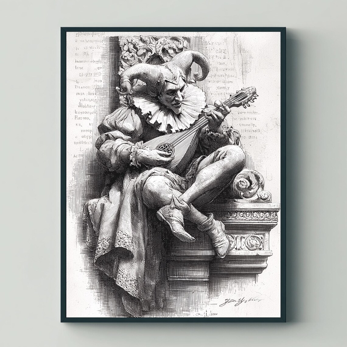 Medieval Poster: Jester #9 | Court Fool Wall Art | Gothic Old World ...