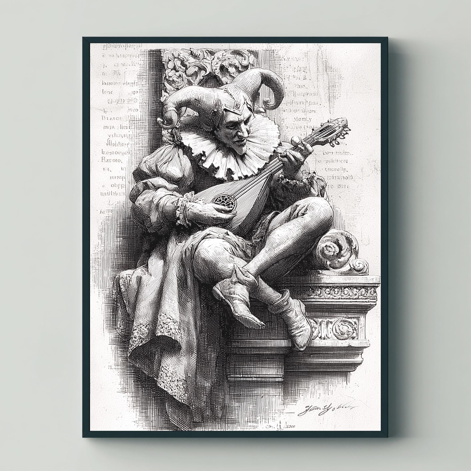 Medieval Poster: Jester #9 | Court Fool Wall Art | Gothic Old World ...