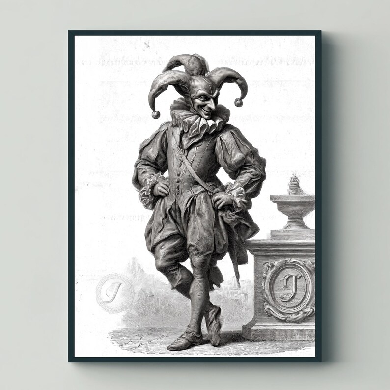 Medieval Poster: Jester #11 | Court Fool Wall Art | Gothic Old World ...