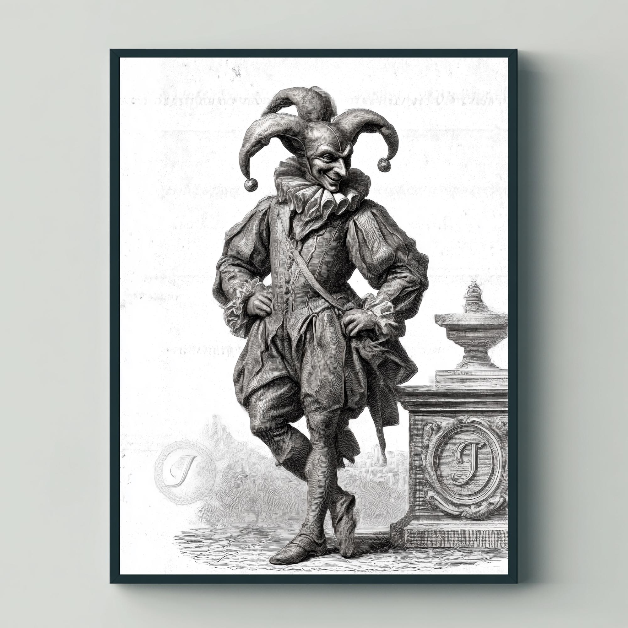 Medieval Poster: Jester #11 | Court Fool Wall Art | Gothic Old World ...