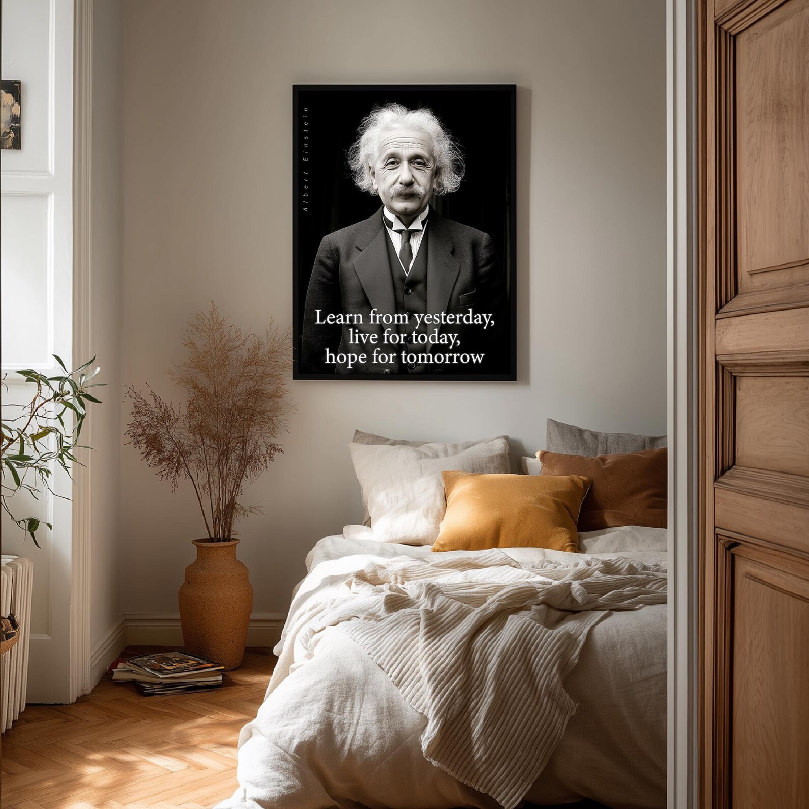 Motivational Poster: Albert Einstein | "learn, Live, Hope" Quote ...