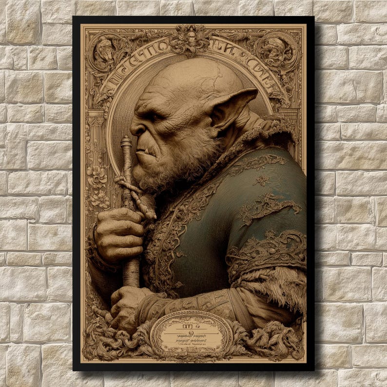 Orc Poster | Medieval Fantasy Character Print | Western European ...