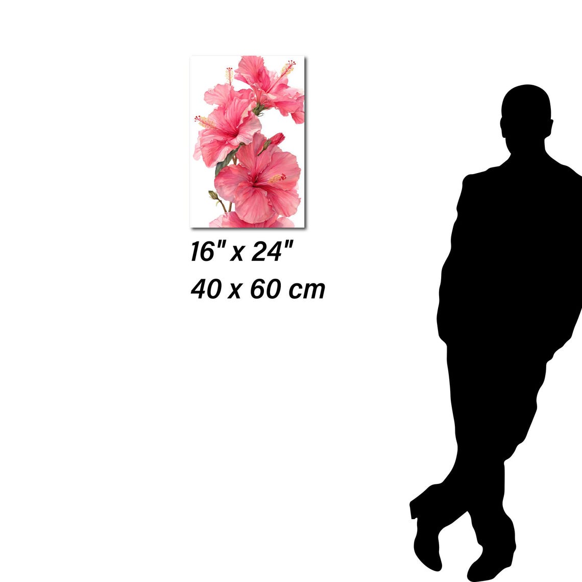 Hibiscus Poster | Watercolor Floral Art | Pink Hibiscus Flowers ...