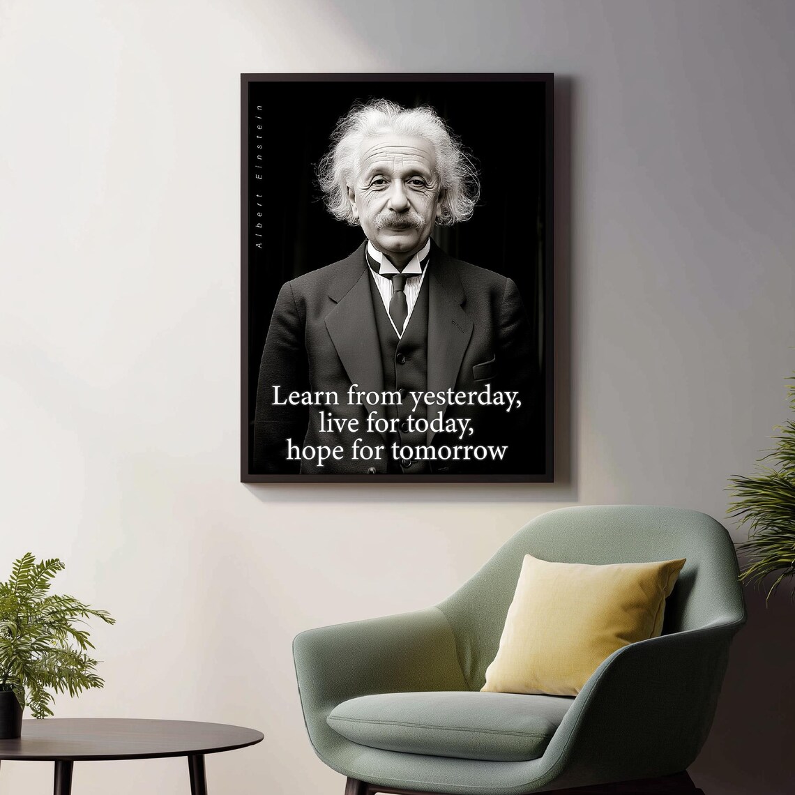 Motivational Poster: Albert Einstein | "learn, Live, Hope" Quote ...