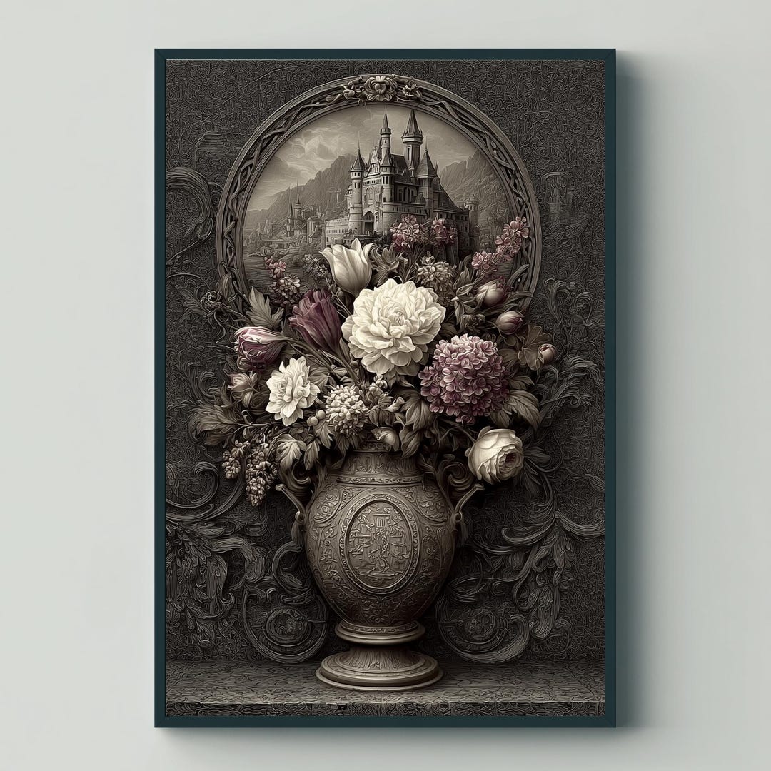 Medieval Flower Bouquet Poster #1 | Vintageful Wall Art | Floralful ...