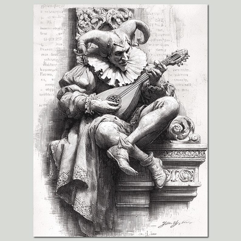 Medieval Poster: Jester #9 | Court Fool Wall Art | Gothic Old World ...