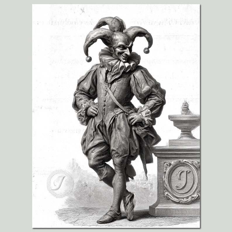 Medieval Poster: Jester #11 | Court Fool Wall Art | Gothic Old World ...