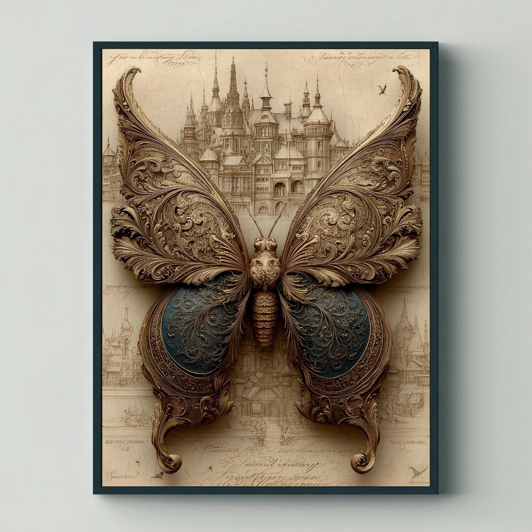 Medieval Poster: Butterfly #19 | Nature Wall Art | Vintage Style ...