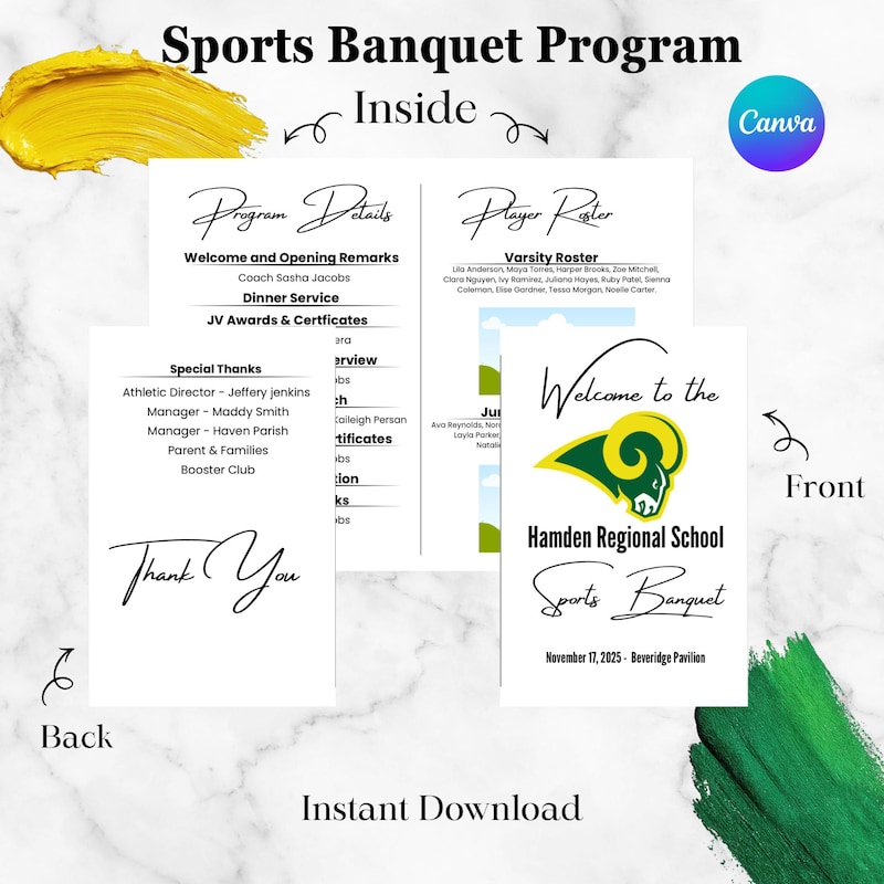 Banquet Program Template - Etsy