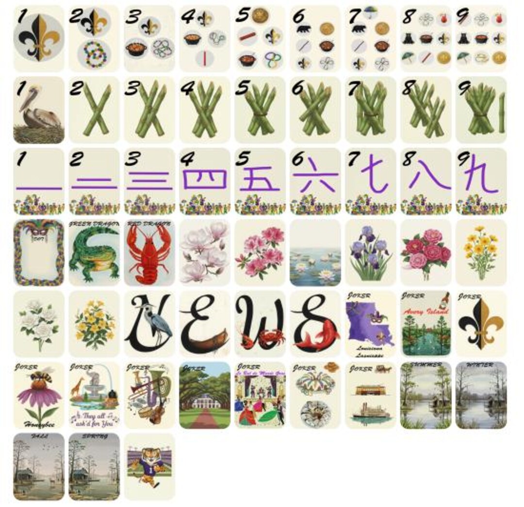 LOUISIANA Mahjong Tile Label Stickers - Etsy