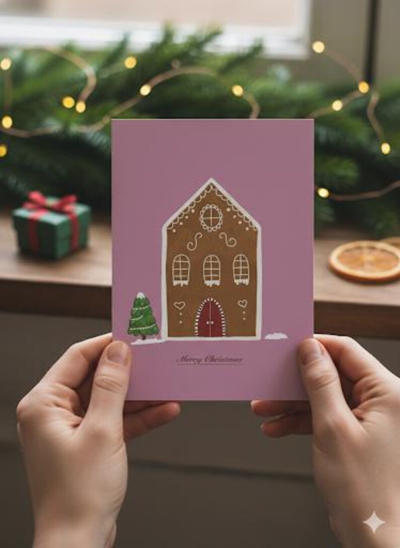 Gingerbread House Christmas Printable – Holiday Wall Art – Cute Xmas ...