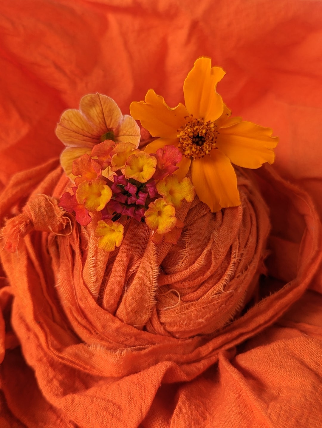 Bright Orange Distressed Ribbon -24 Yards - Etsy