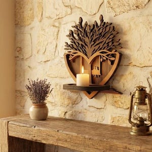 Love Tree Wall Shelf: Romantic Digital Design (laser Cut Files) - Etsy