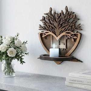 Love Tree Wall Shelf: Romantic Digital Design (laser Cut Files) - Etsy