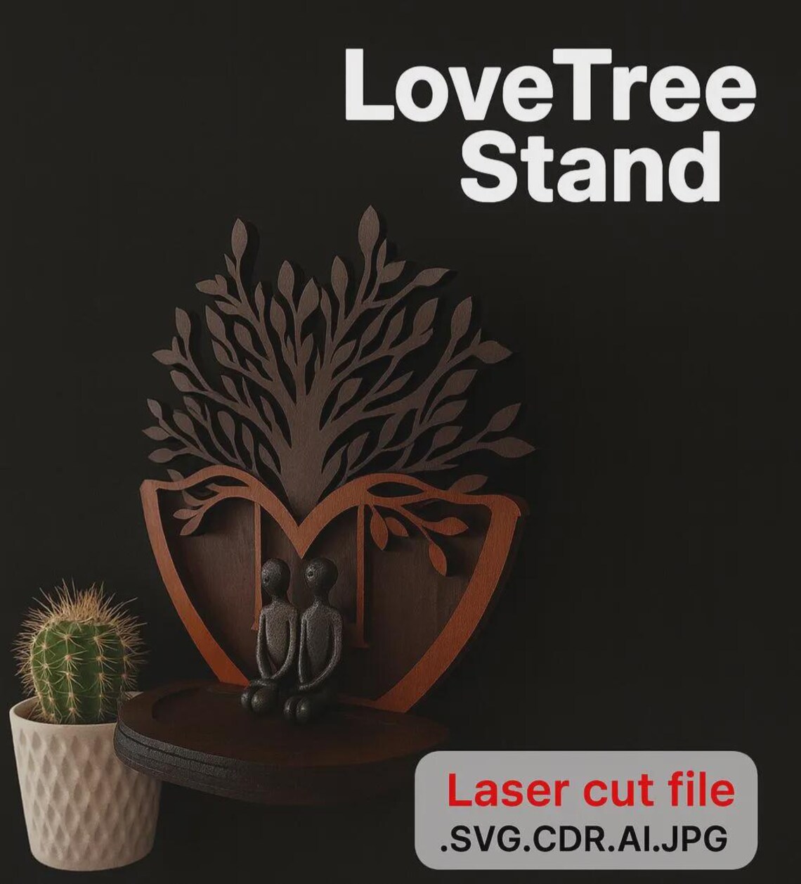 Love Tree Wall Shelf: Romantic Digital Design (laser Cut Files) - Etsy