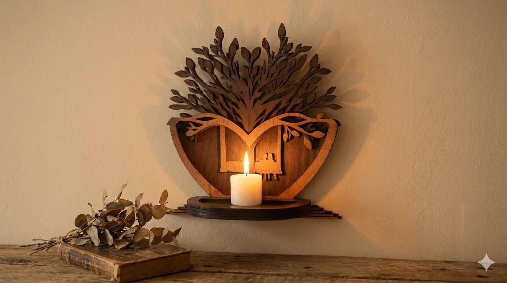Love Tree Wall Shelf: Romantic Digital Design (laser Cut Files) - Etsy