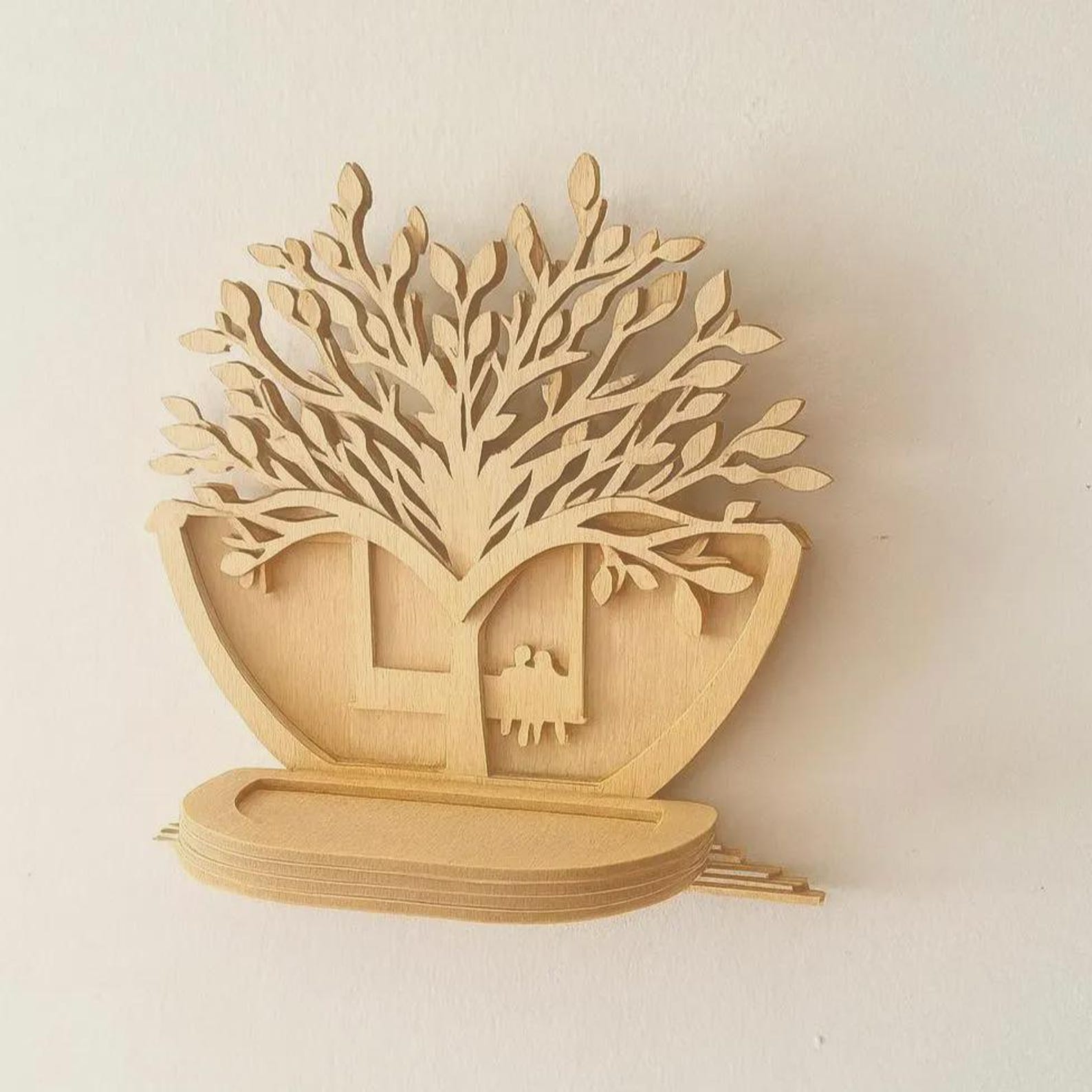 Love Tree Wall Shelf: Romantic Digital Design (laser Cut Files) - Etsy