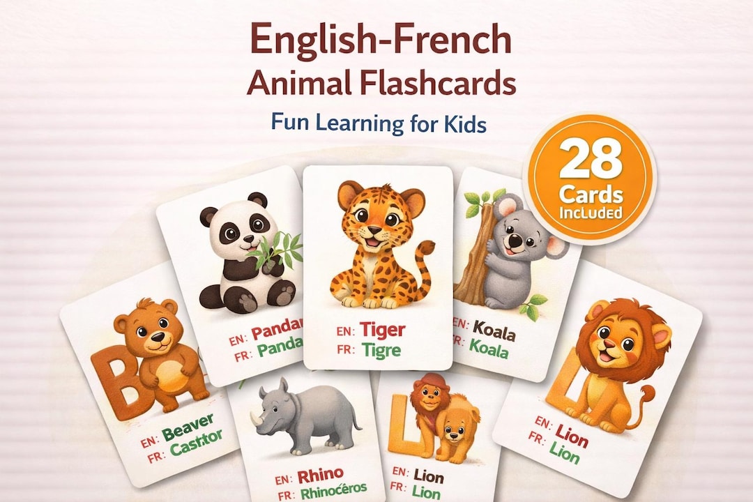 Alphabet Coloring Pages: Wild Animals - English and French Flashcards ...