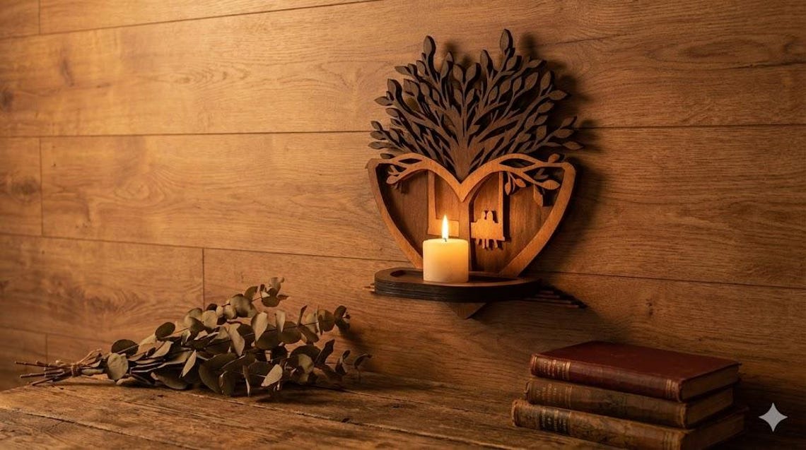 Love Tree Wall Shelf: Romantic Digital Design (laser Cut Files) - Etsy