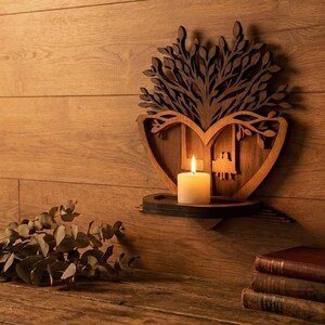 Love Tree Wall Shelf: Romantic Digital Design (laser Cut Files) - Etsy