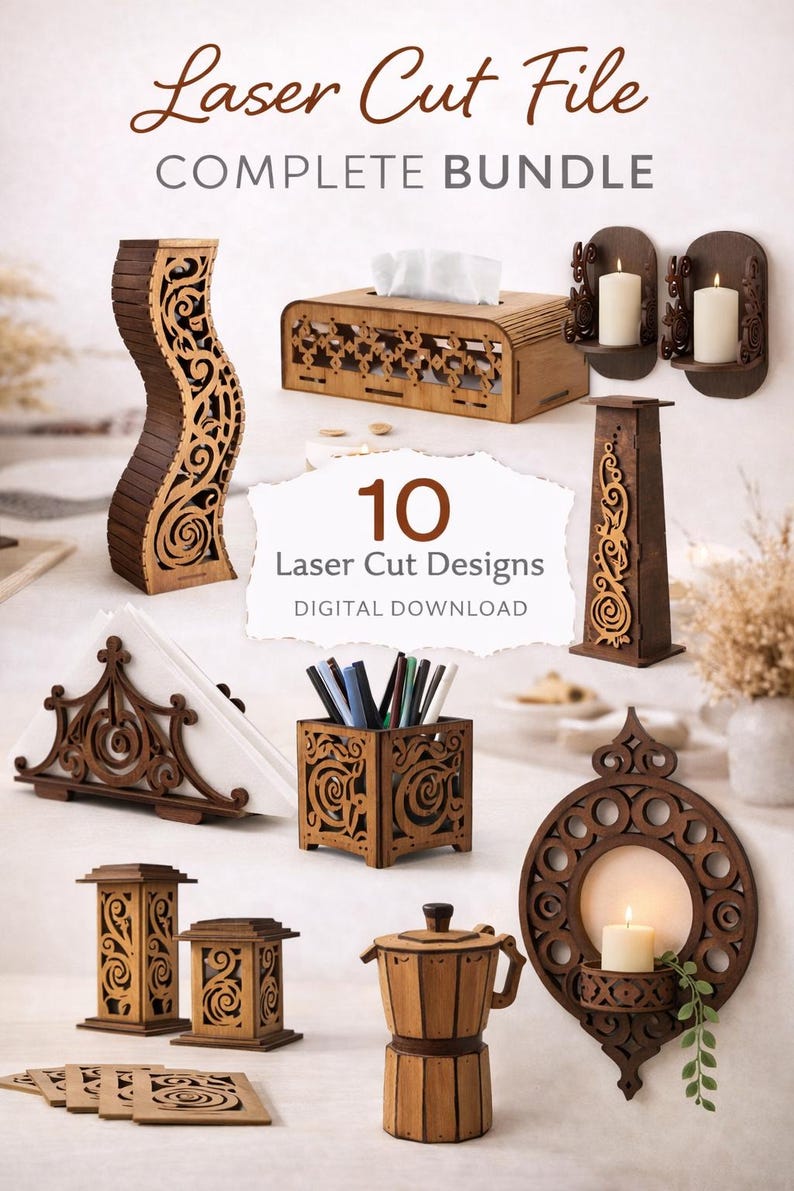 Complete Laser Cut Bundle – 10 Designs | Digital Download (SVG, DXF ...
