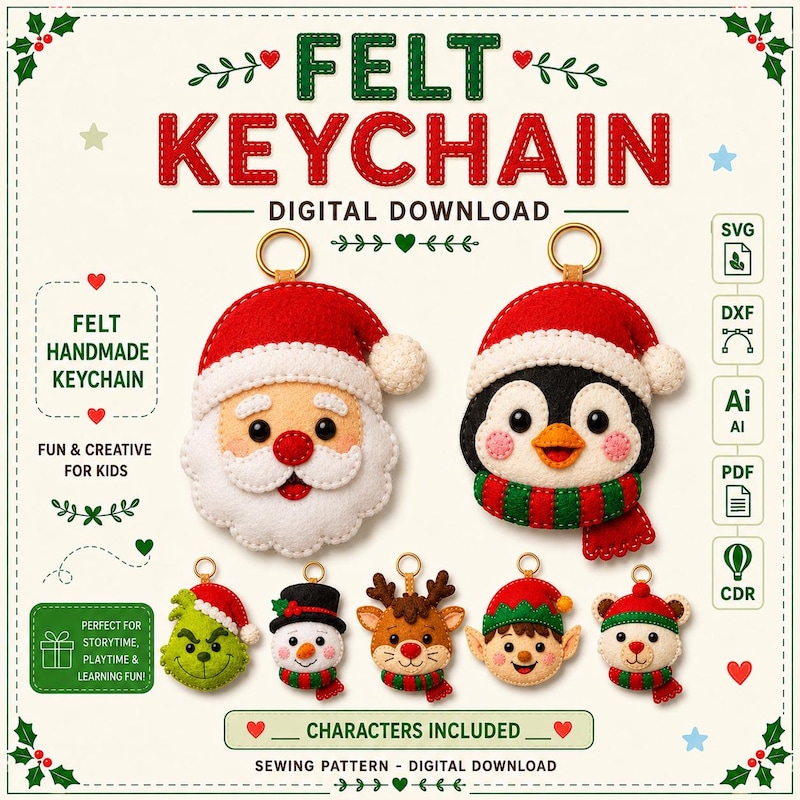 Felt Character Keychains - Etsy