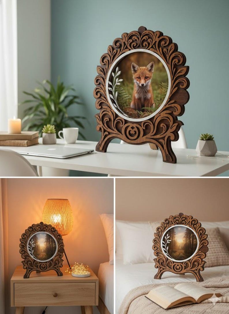 Laser Cut Photo Frame: Vintage Design - Digital Craft File - Etsy