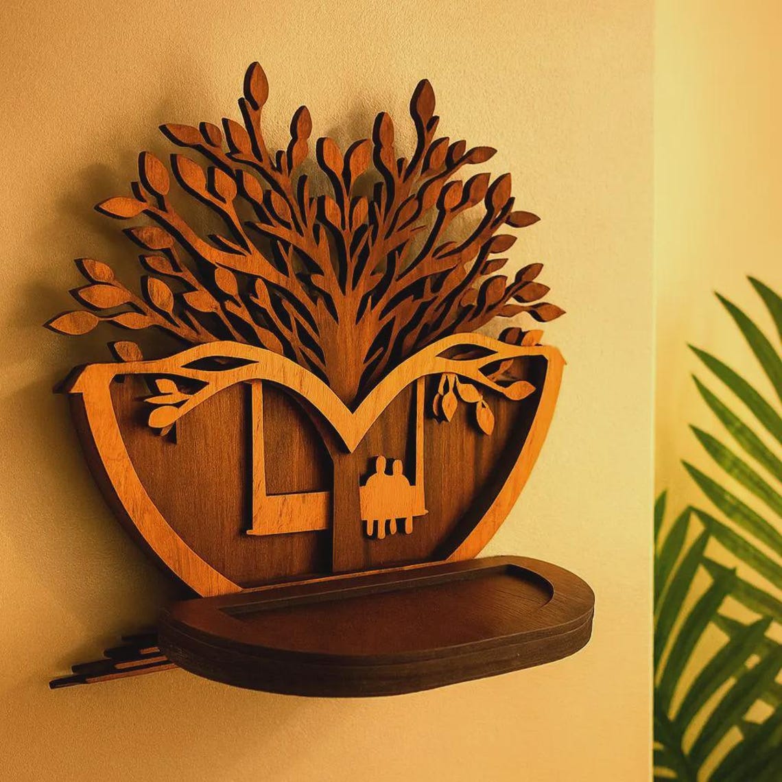 Love Tree Wall Shelf: Romantic Digital Design (laser Cut Files) - Etsy