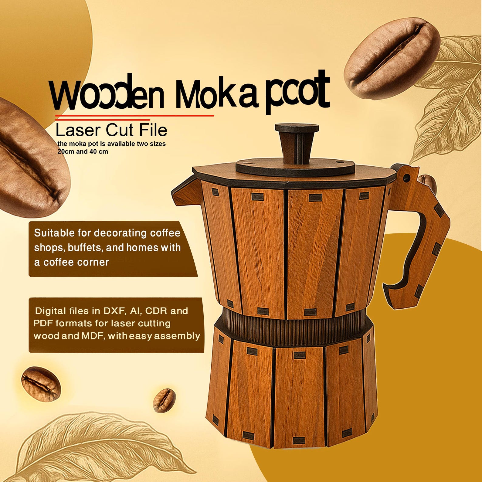 Coffee Lover Moka Pot Puzzle, Wood Laser Cut (SVG DXF PDF Files) - Etsy