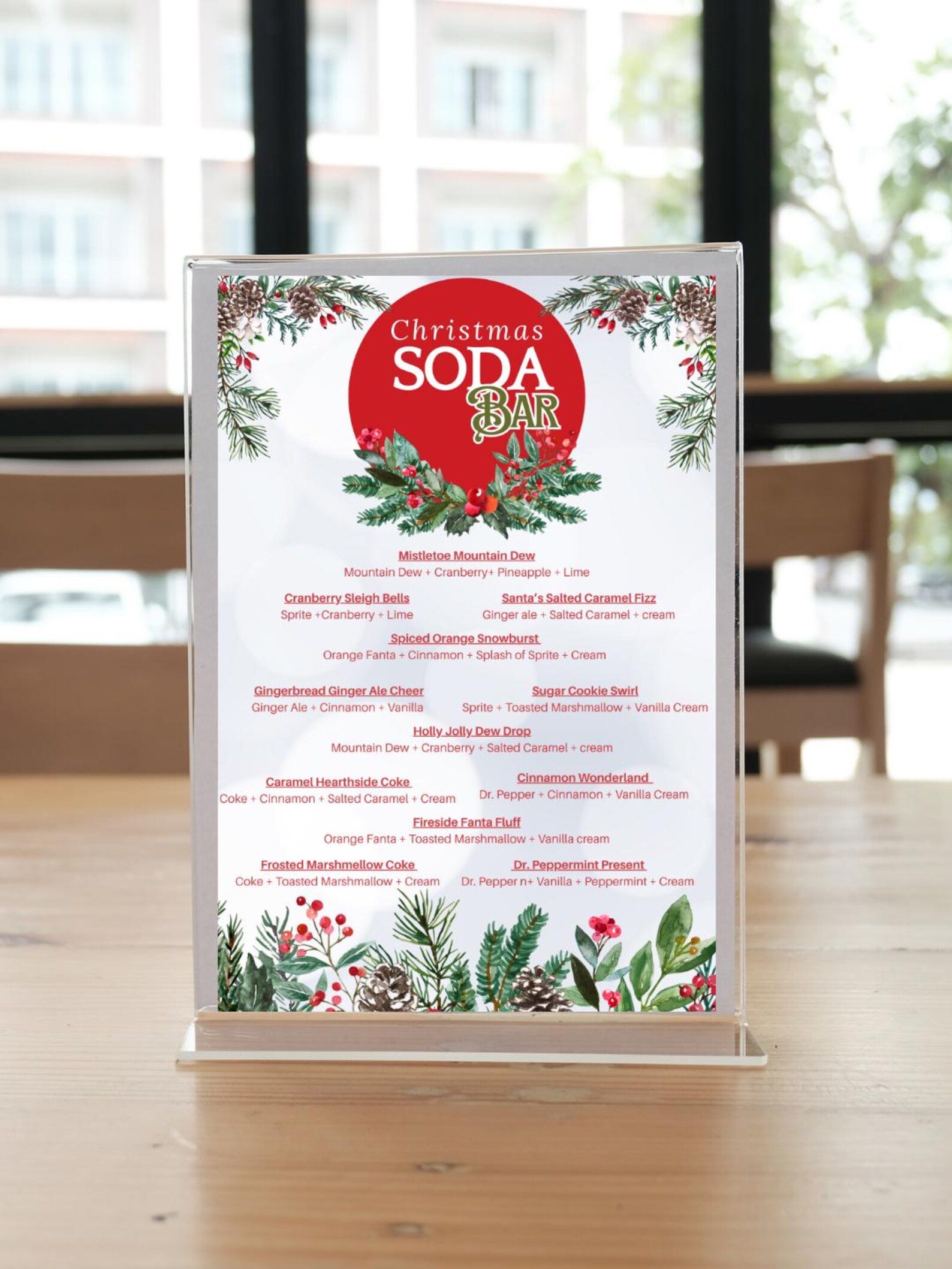 Christmas Soda Bar Menu (digital Template) - Etsy