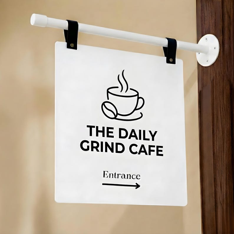 Custom Double Sided Blade Sign, Outdoor Retail Display, Hanging Cafe ...