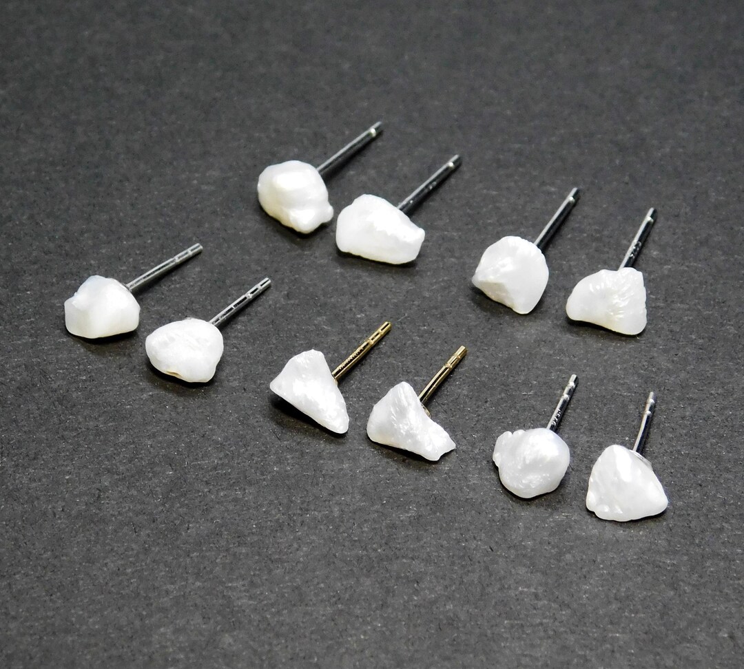 Rare, American Tennessee River Pearl Stud Earrings, Sterling Silver or ...