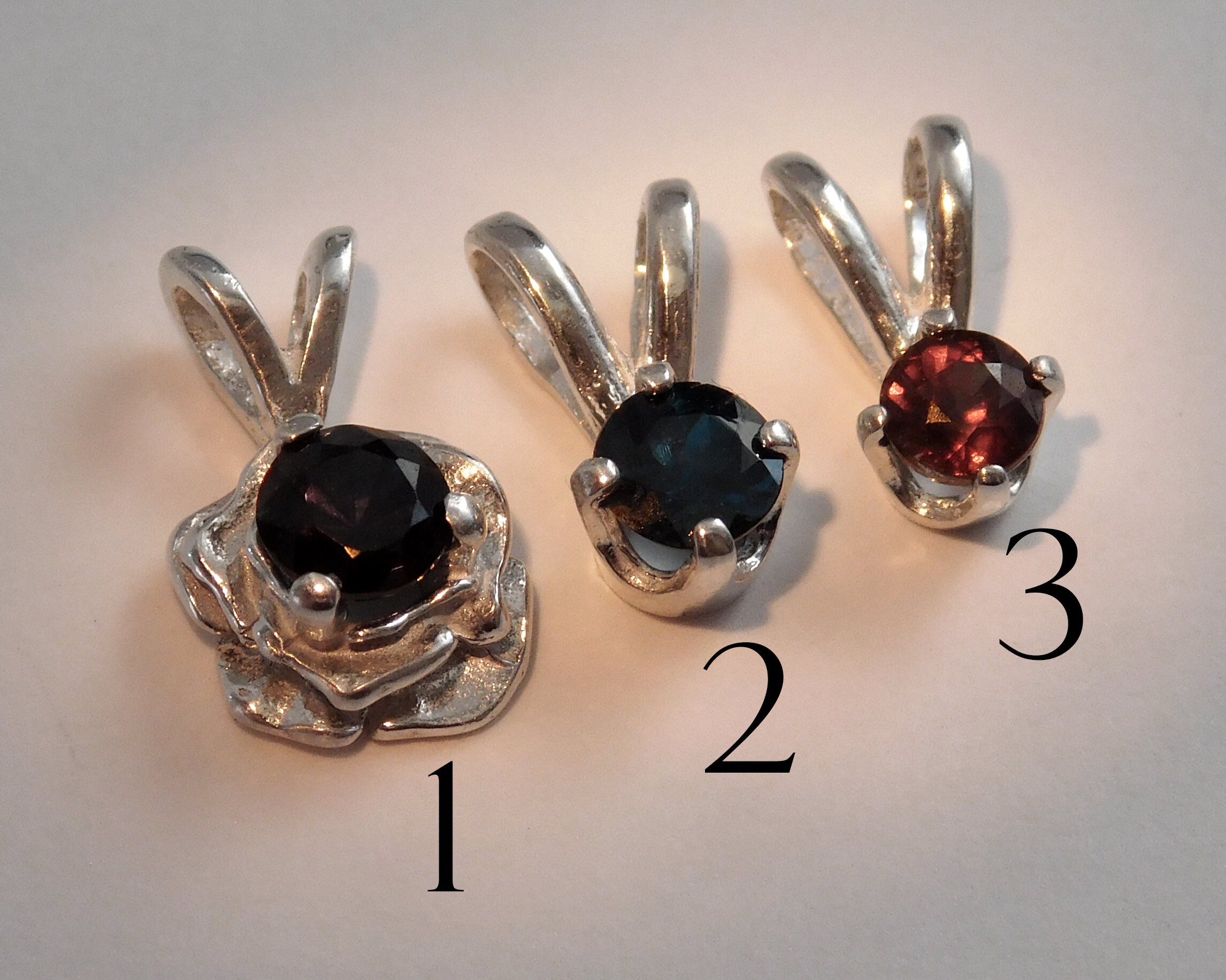 Color Changing Blue Garnet Pendants in Silver - Etsy Australia