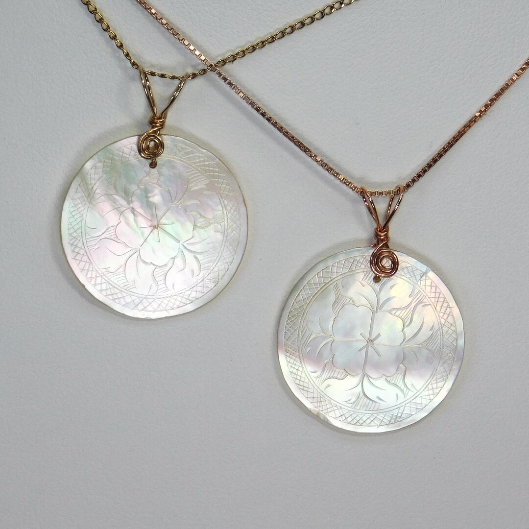 Antique Chinese Gaming Chip Pendant - Carved Mother of Pearl - Choice ...