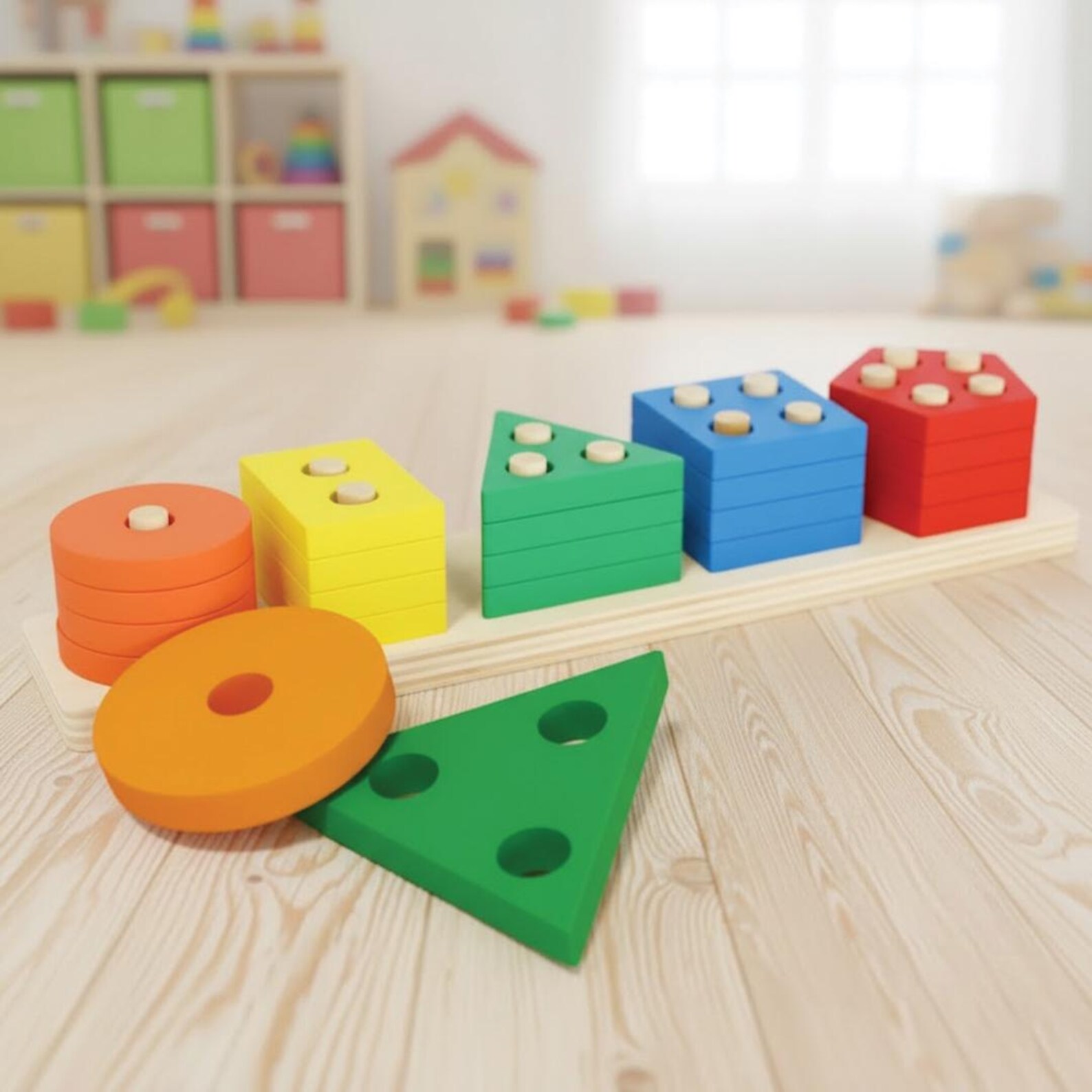 Montessori Geometric Blocks – Early Learning Building Set for Infants ...