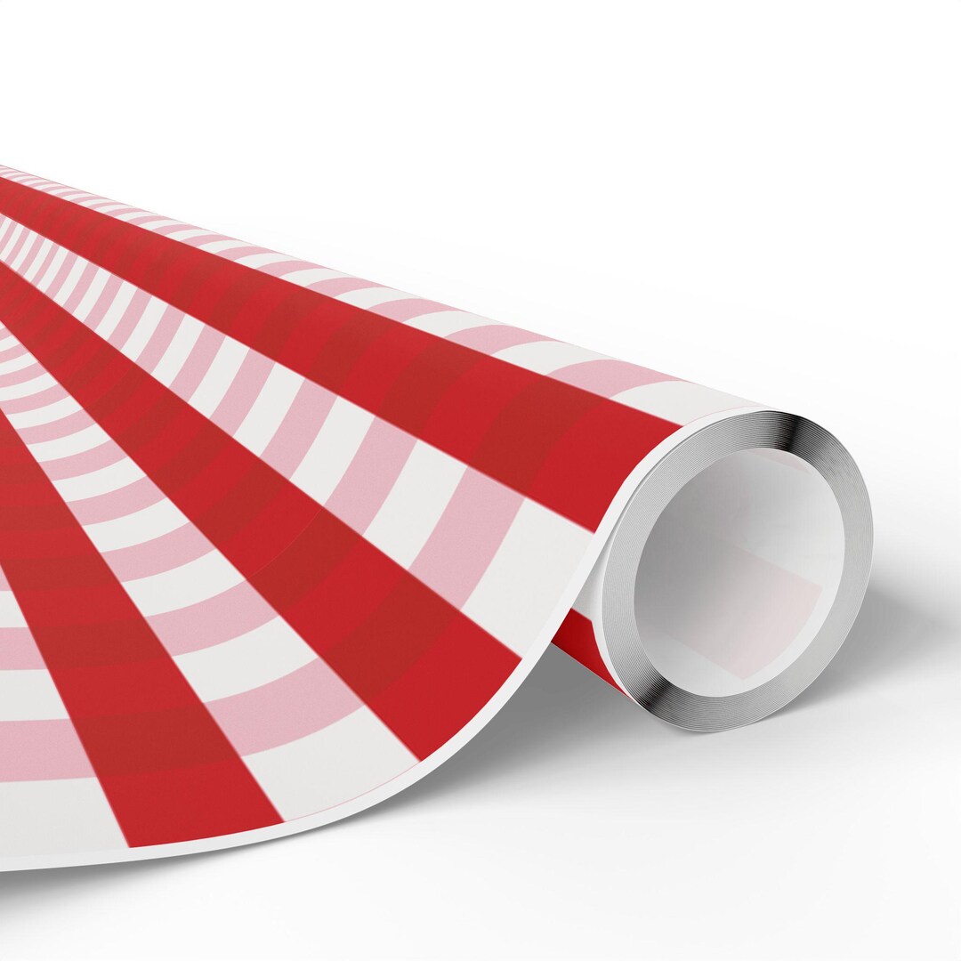 Red Striped Wrapping Paper | Retro Candy Cane Stripe Holiday - Etsy
