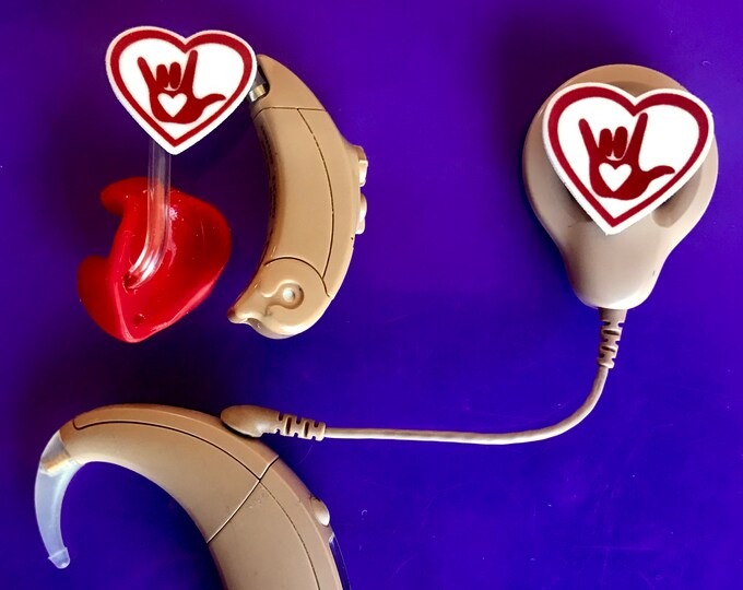ASL Heart I Love You Cochlear Bling or Tube Treasure Hearing Aid ...