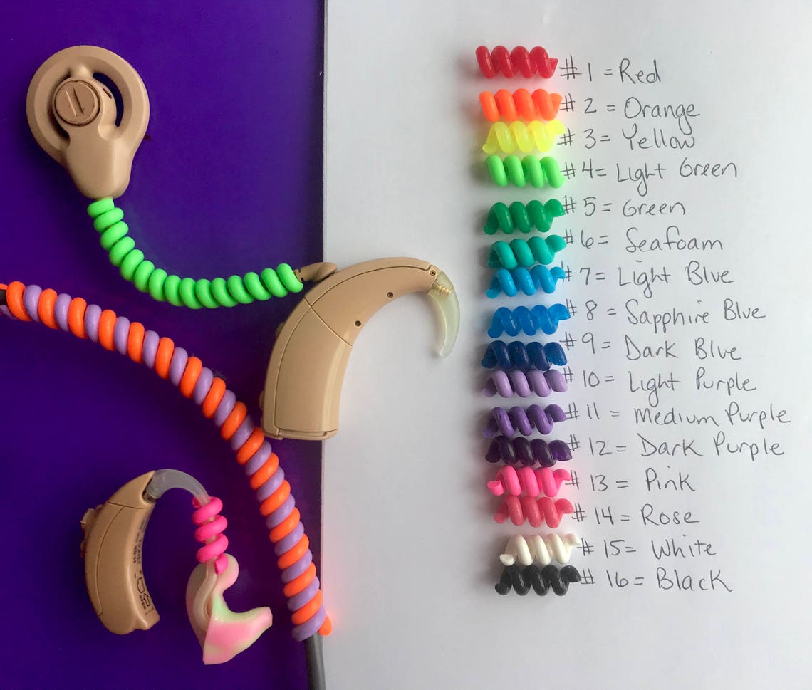 Hearing Aid and Cochlear Implant Tube Twists Solid Color - Etsy