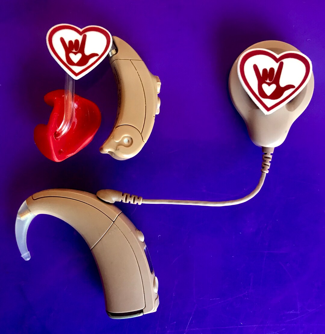 ASL Heart I Love You! Cochlear Bling or Tube Treasure Hearing Aid ...