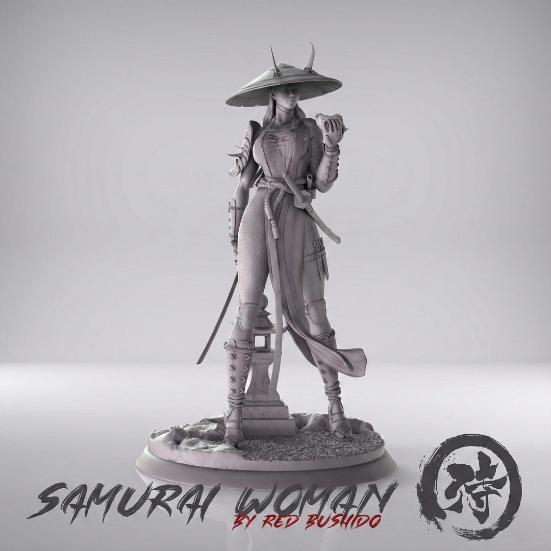 Samurai Woman 3D Printable Figurine STL File Digital Model - Etsy