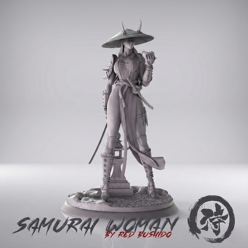 Samurai Woman 3D Printable Figurine STL File Digital Model - Etsy