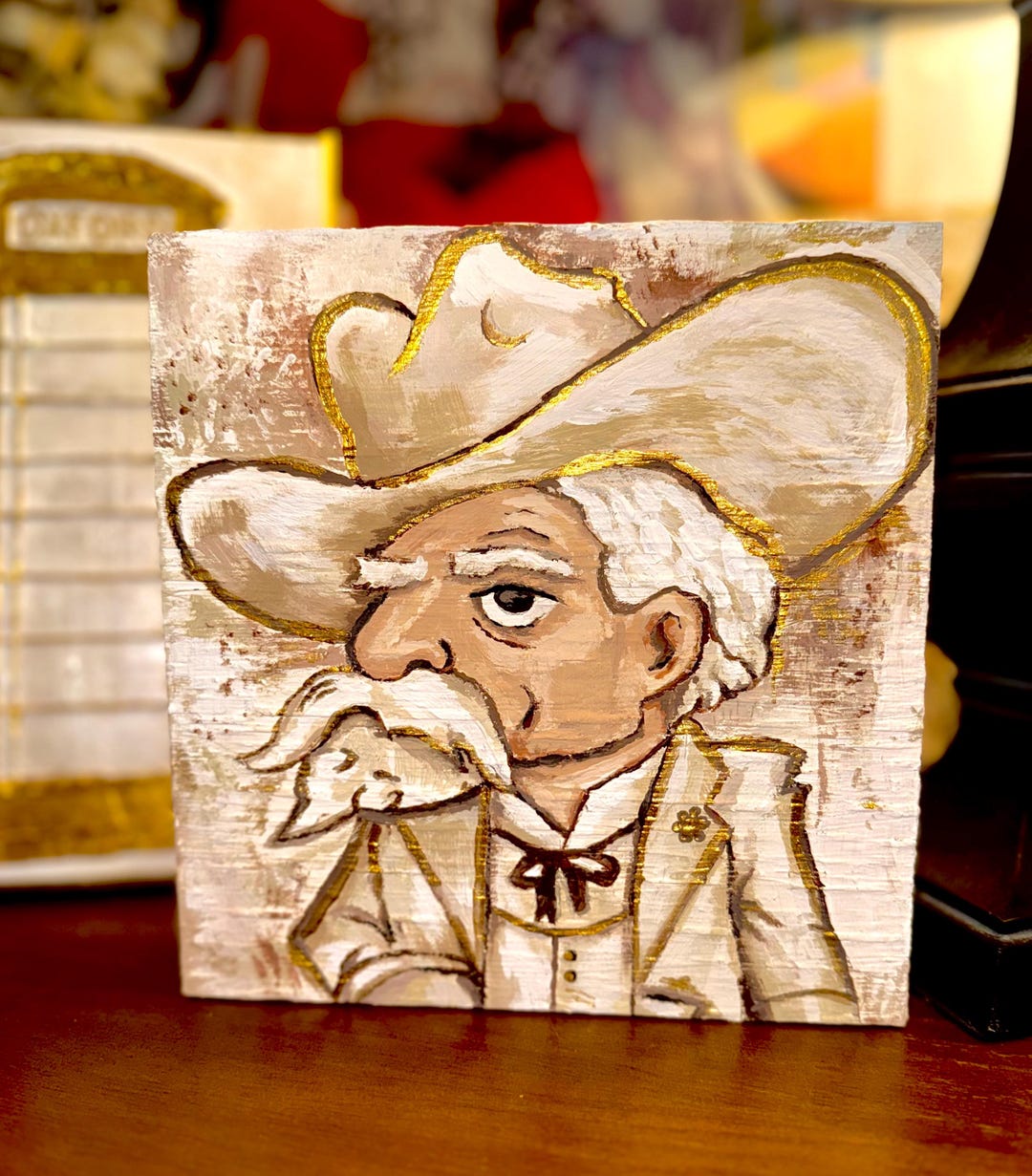 Colonel Reb Inspired Gold Painted Block - Etsy